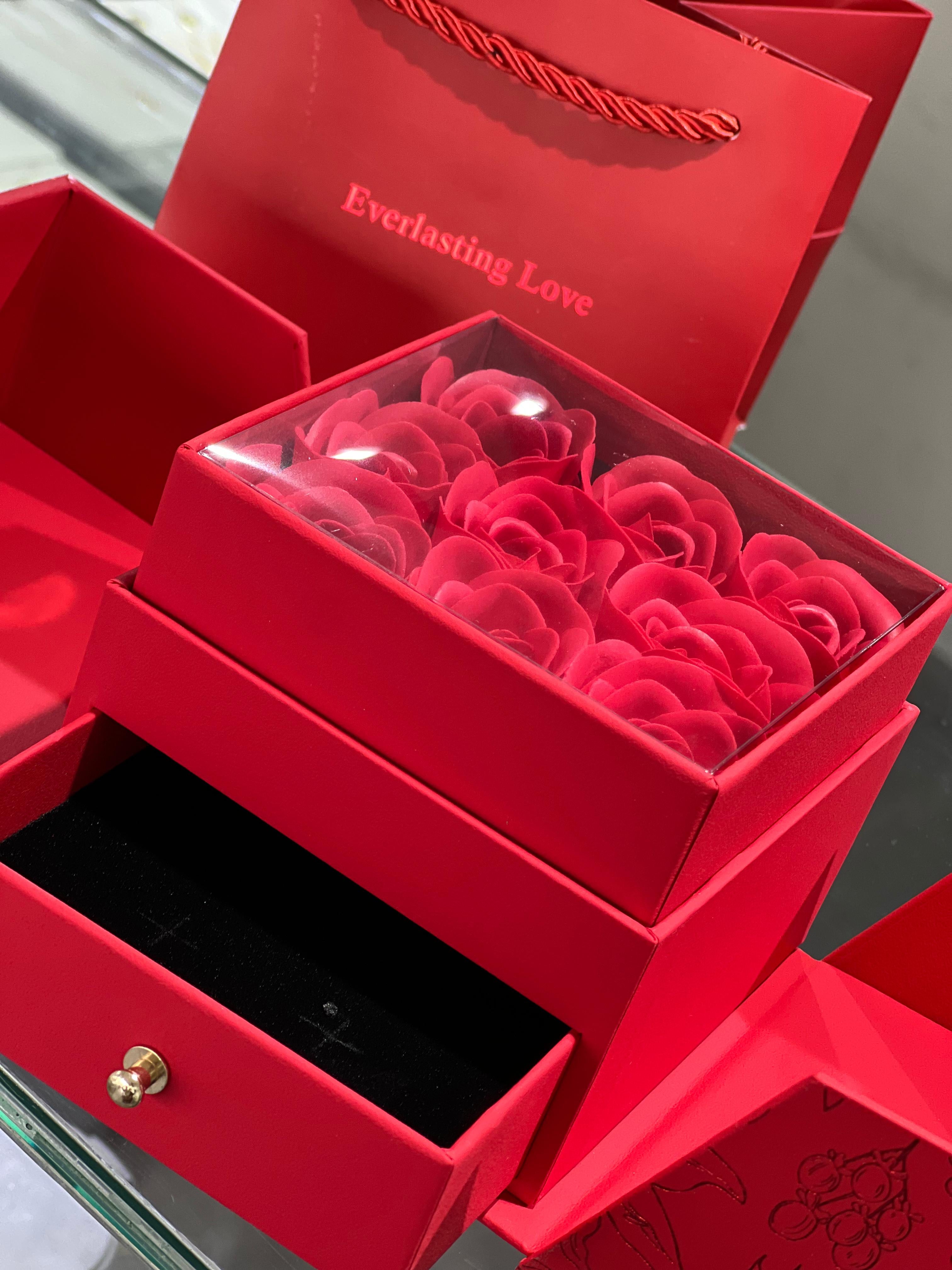 Red Drawer Flower Valentine’s Box – zoma silver